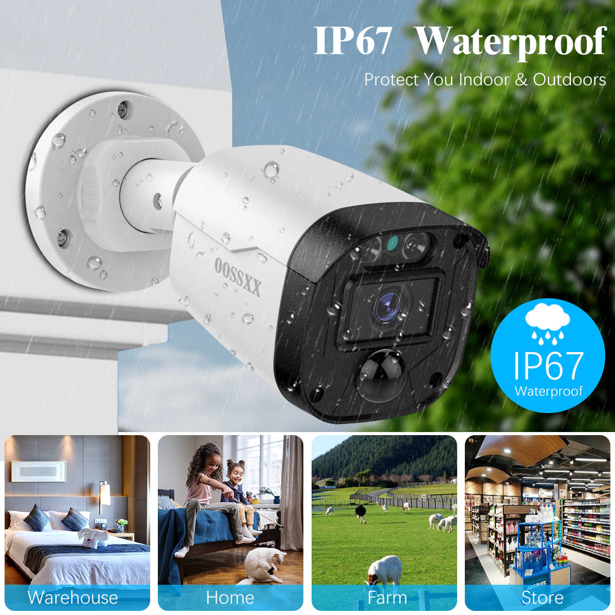 OOSSXX (Full HD 5MP Definition) Wired Security Camera System Outdoor H