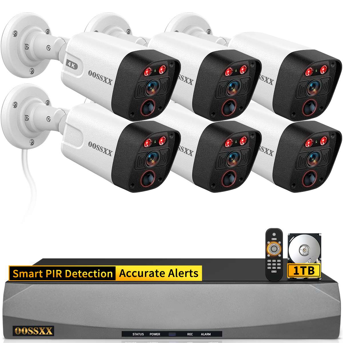 OOSSXX 4K Security Camera POE System Outdoor, 2-Way Audio POE Security